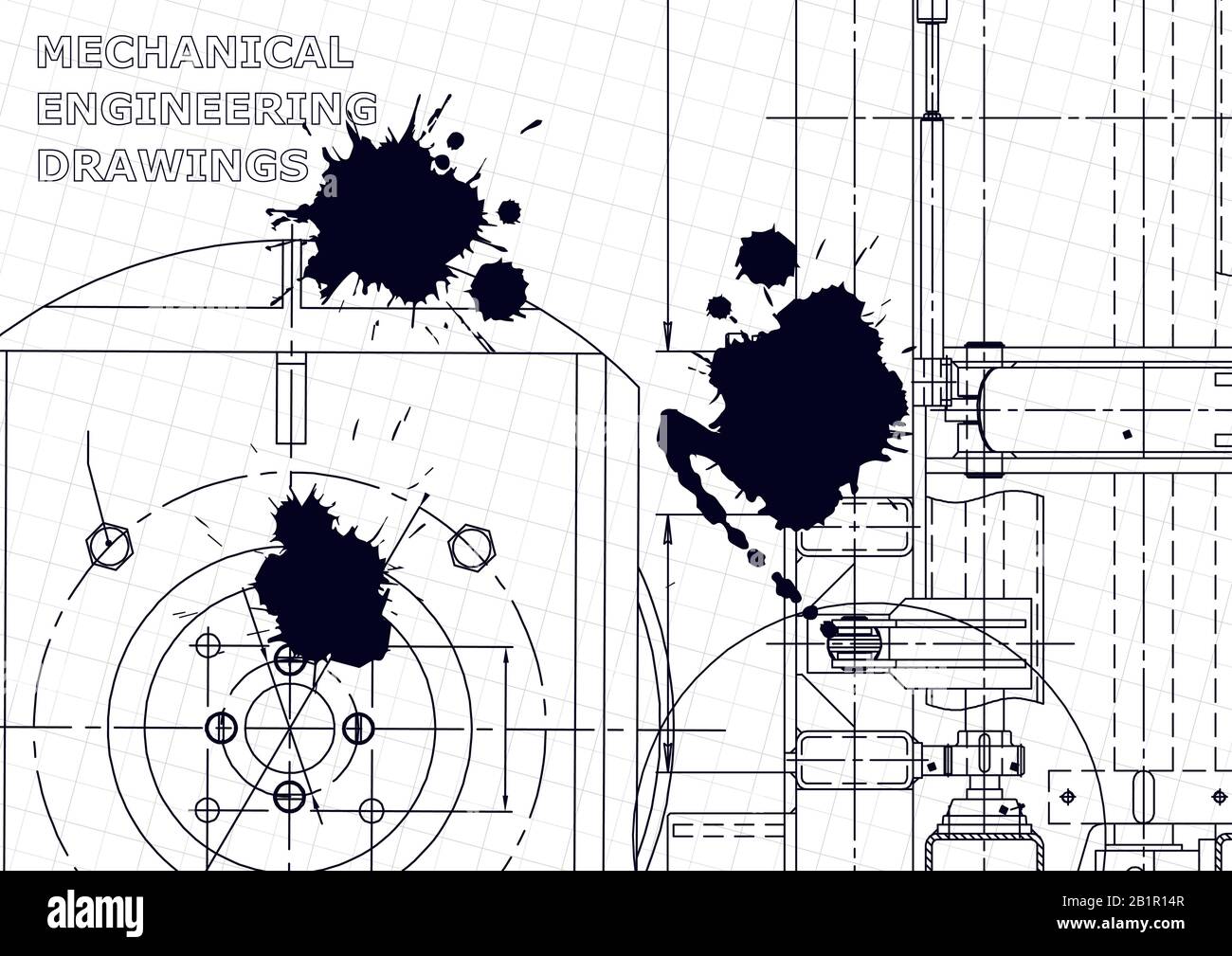 Vector engineering illustration. Instrument-making drawings. Mechanical ... Vector engineering illustration. Instrument-making drawings. Mechanical ...