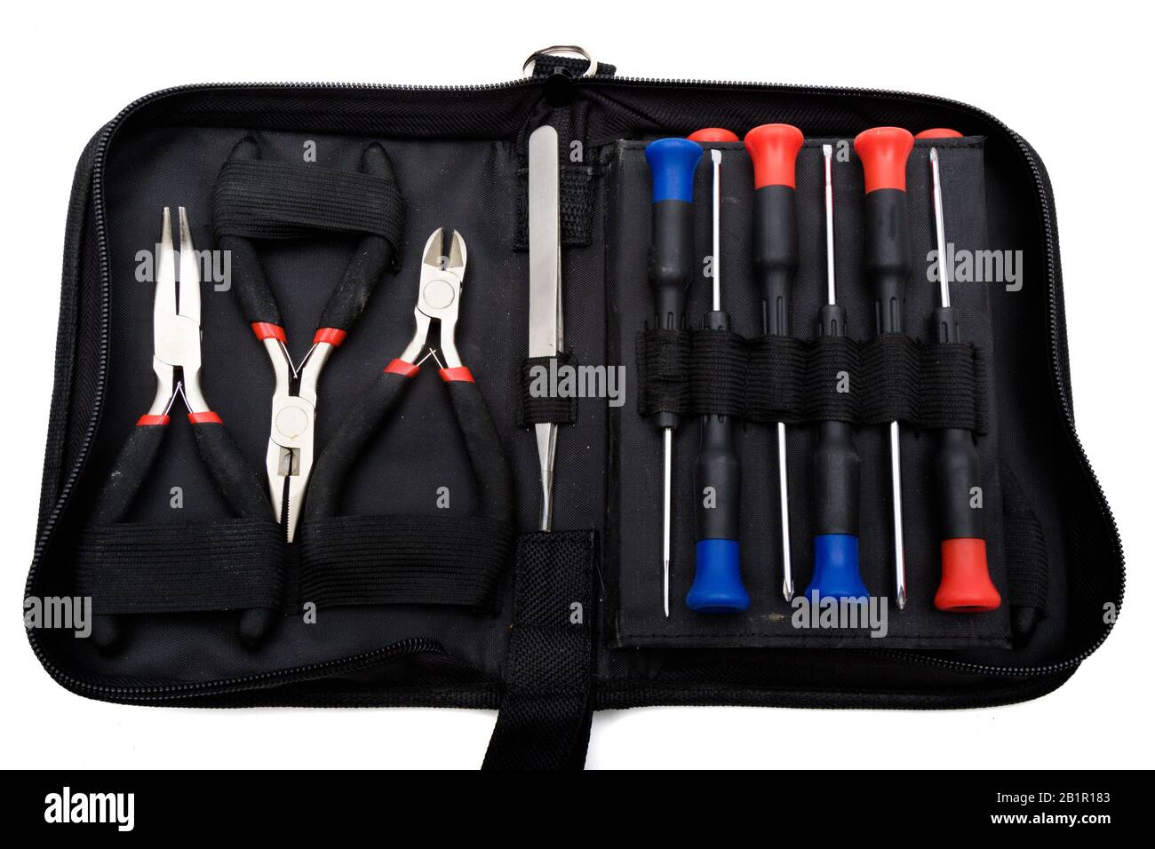 A small toolkit isolated on a white background Stock Photo - Alamy
