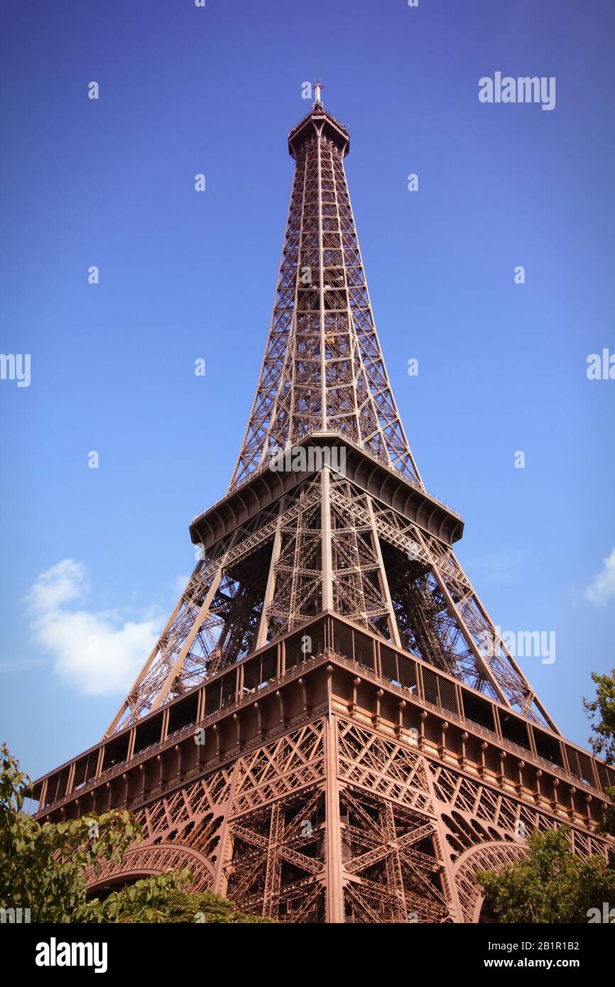 Paris, France - Eiffel Tower. Filtered style colors Stock Photo - Alamy