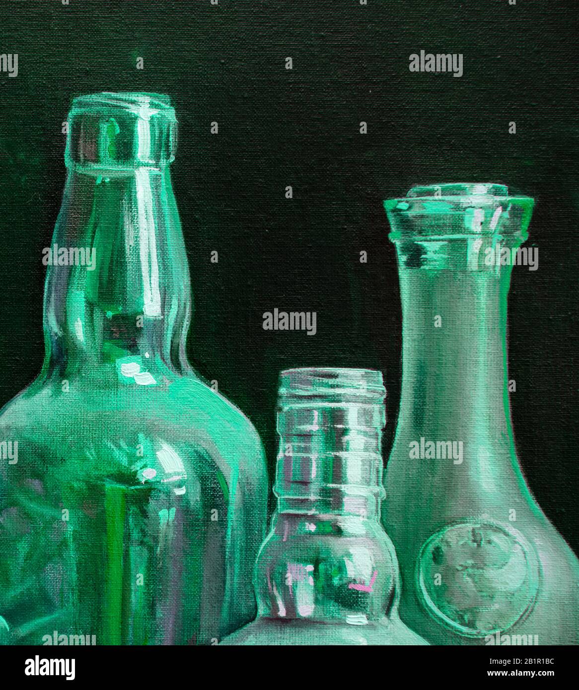 composition of several objects, oil painting, handmade Stock Photo - Alamy