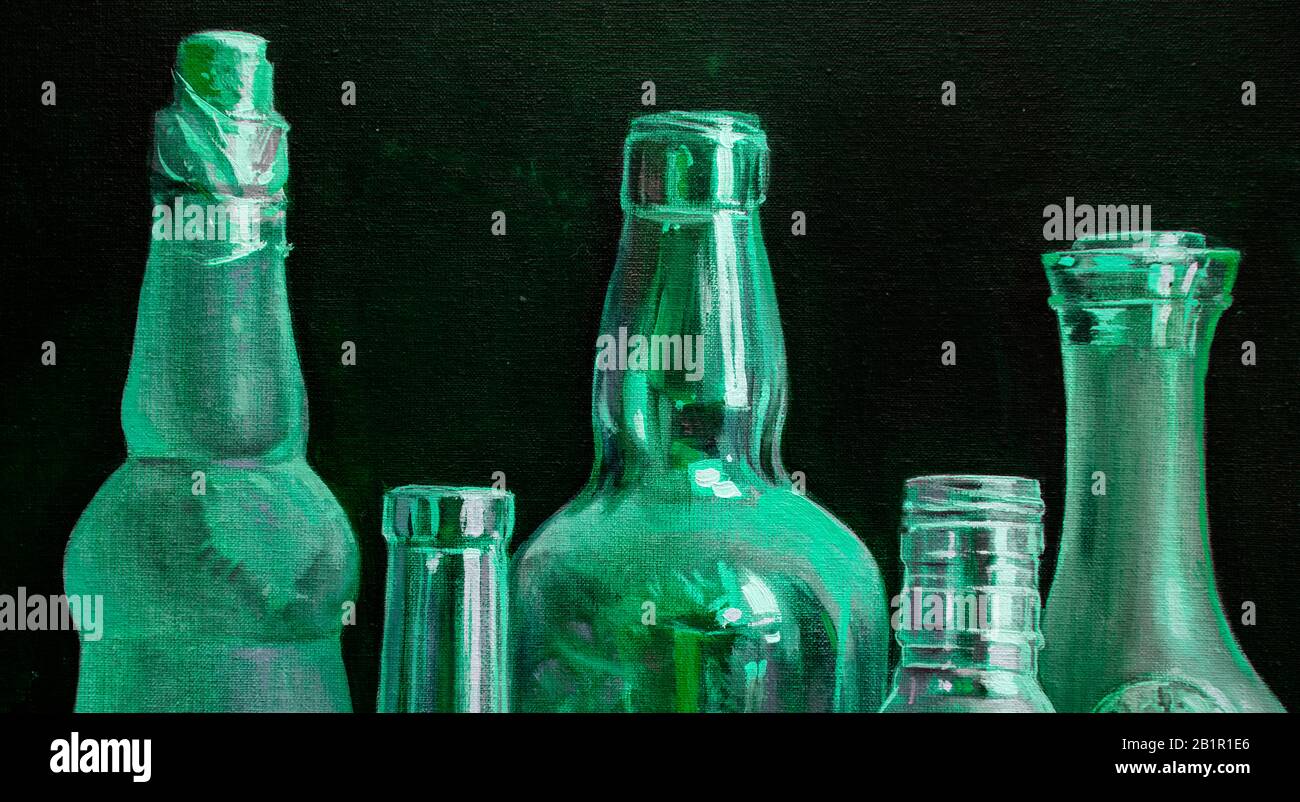 composition of several objects, oil painting, handmade Stock Photo - Alamy