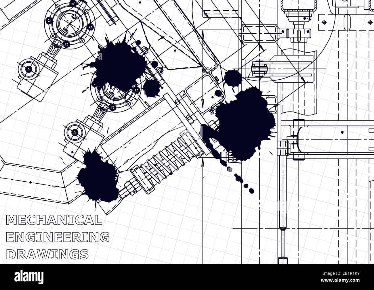 Vector engineering illustration. Mechanical engineering drawing ...