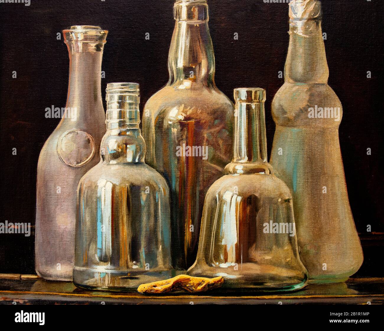 composition of several objects, oil painting, handmade Stock Photo - Alamy