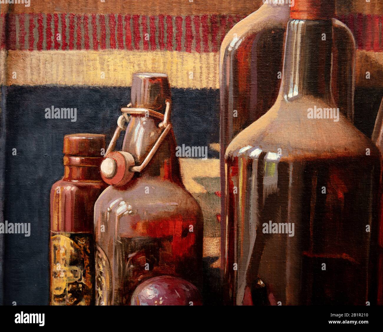 composition of several objects, oil painting, handmade Stock Photo - Alamy