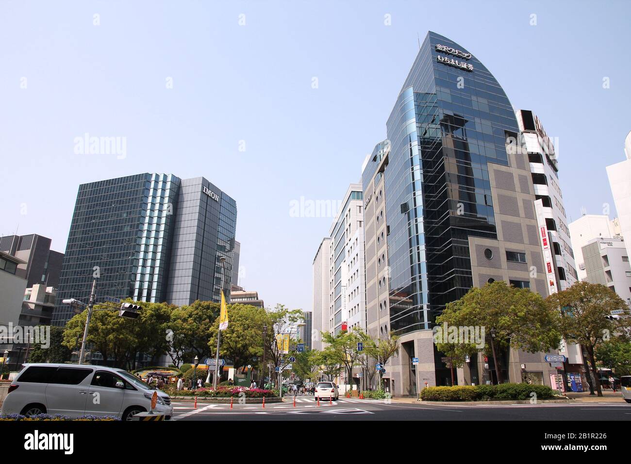 KOBE, JAPAN - APRIL 24, 2012: Urban street view of Kobe, Japan. Kobe is ...