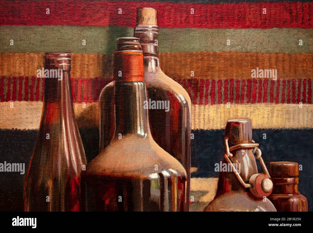 composition of several objects, oil painting, handmade Stock Photo - Alamy