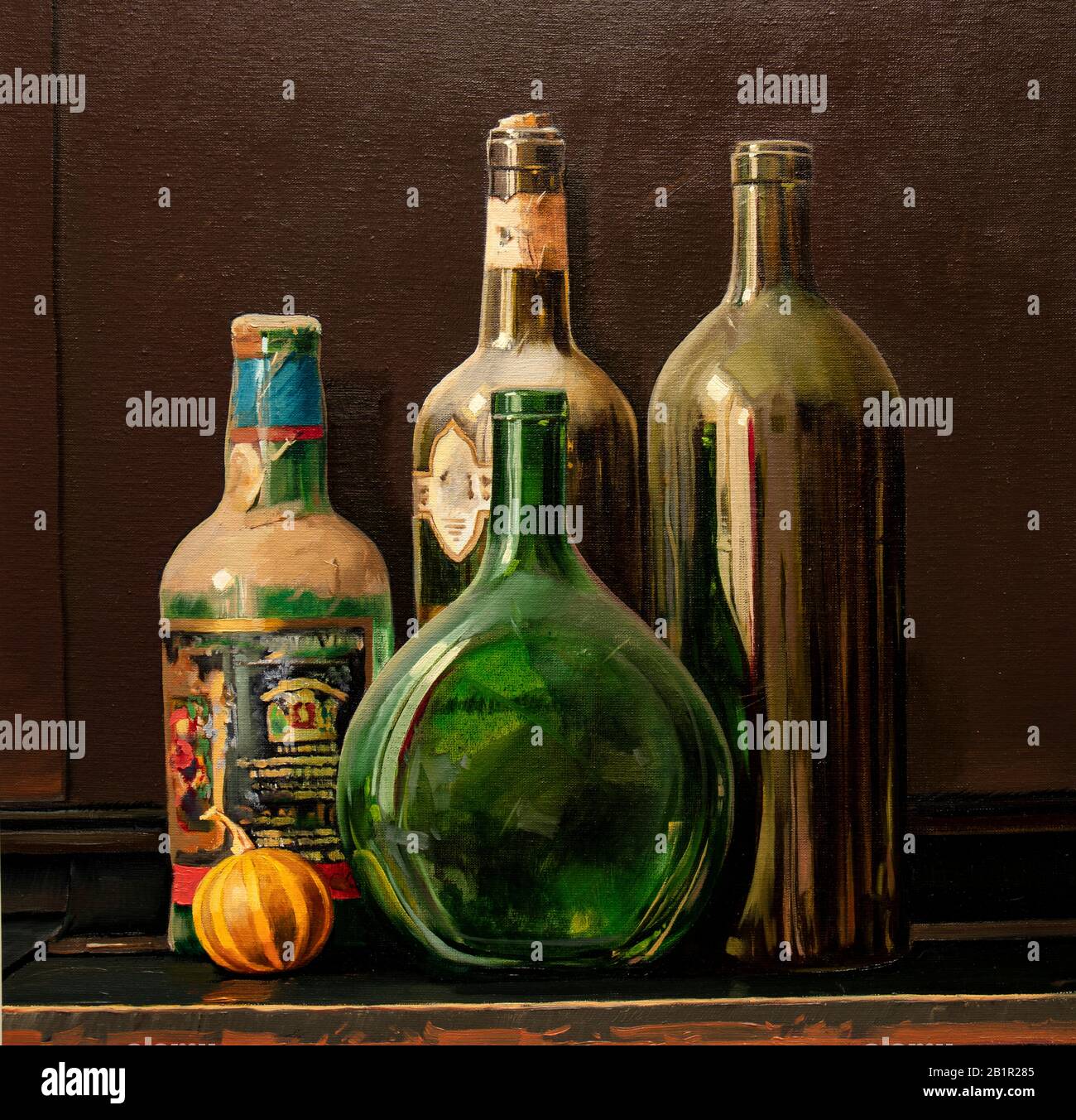 composition of several objects, oil painting, handmade Stock Photo - Alamy