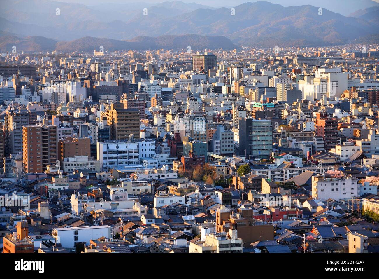 Kyoto, Japan - cityscape. Aerial view in sunset light Stock Photo - Alamy