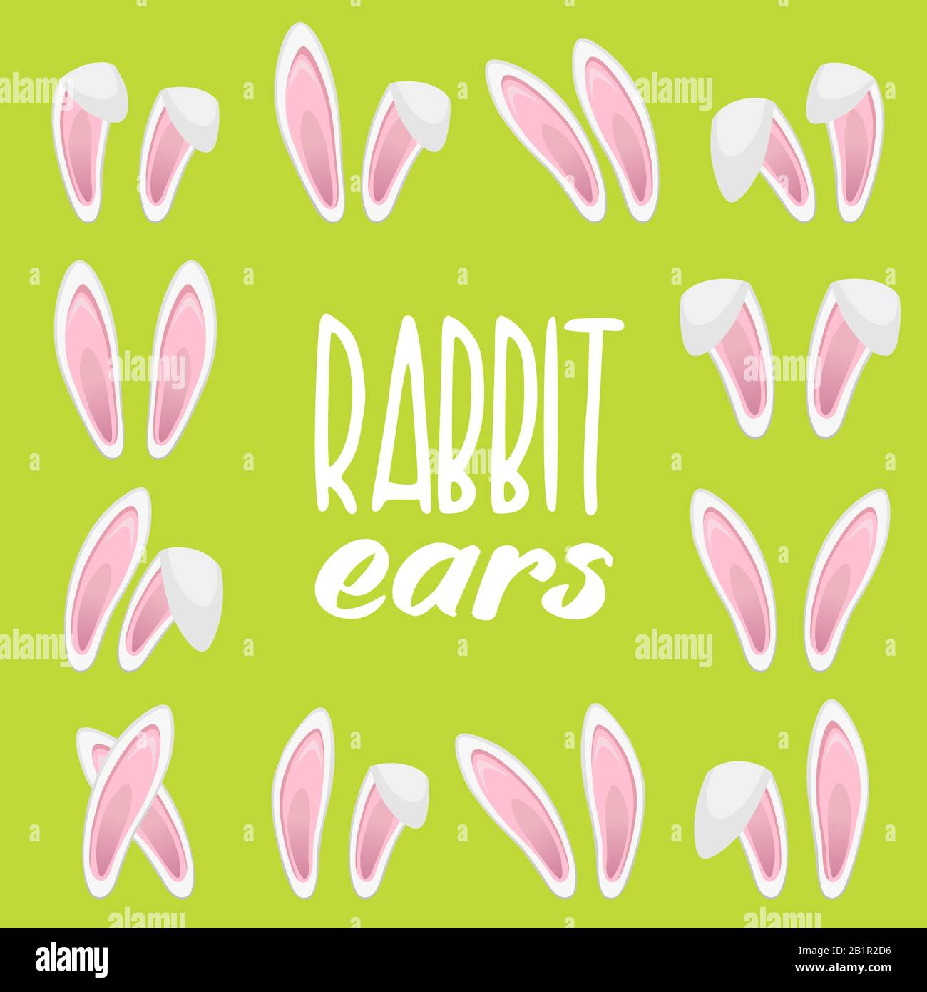Easter bunny ears stickers collection. Set of masks Rabbit ear isolated ...