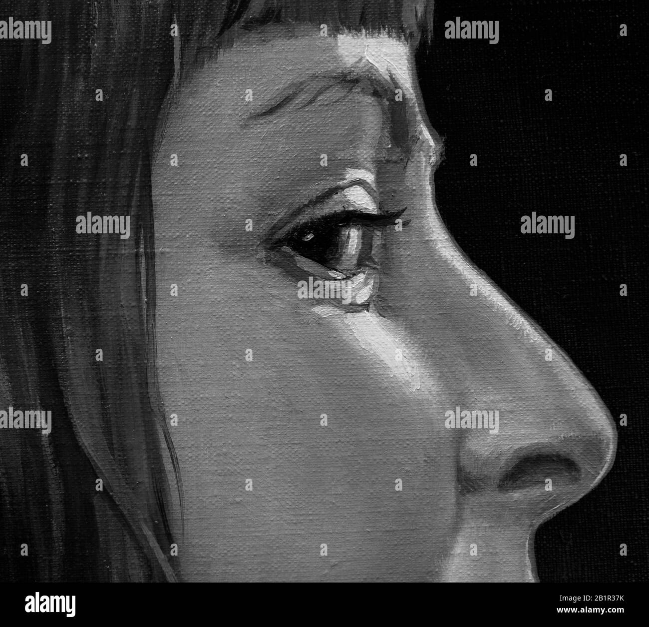 Oil painting texture line Black and White Stock Photos & Images - Alamy