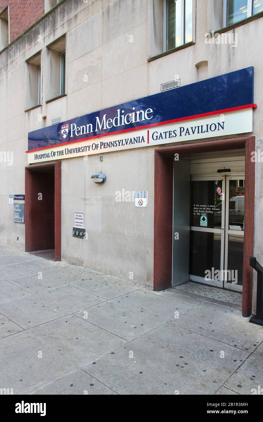 PHILADELPHIA, USA - JUNE 11, 2013: University of Pennsylvania hospital ...