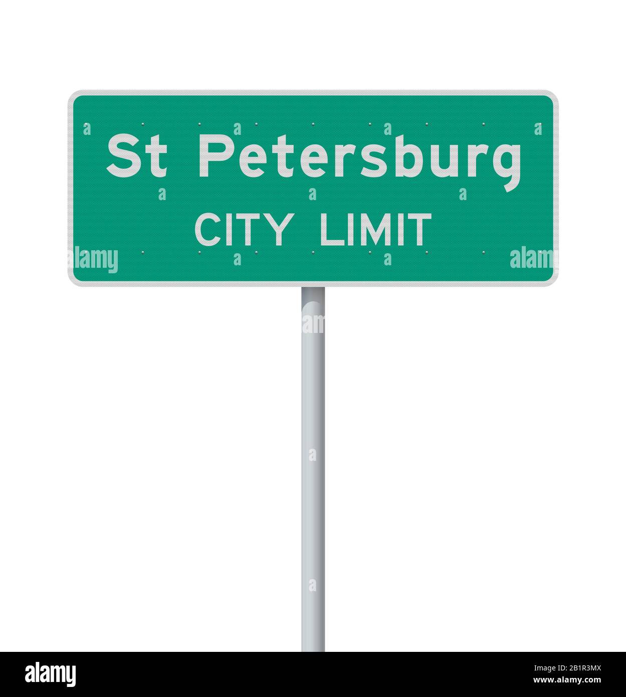 Vector illustration of St Petersburg City Limit green road sign on ...