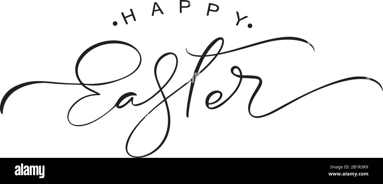 Happy Easter vintage vector calligraphy text. Hand drawn lettering ...