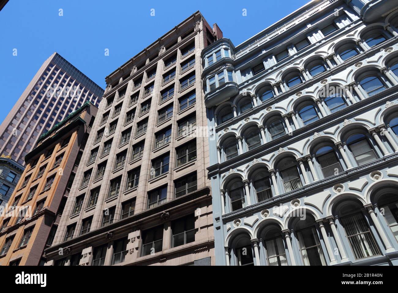 Boston old architecture street view. Massachusetts, United States of ...