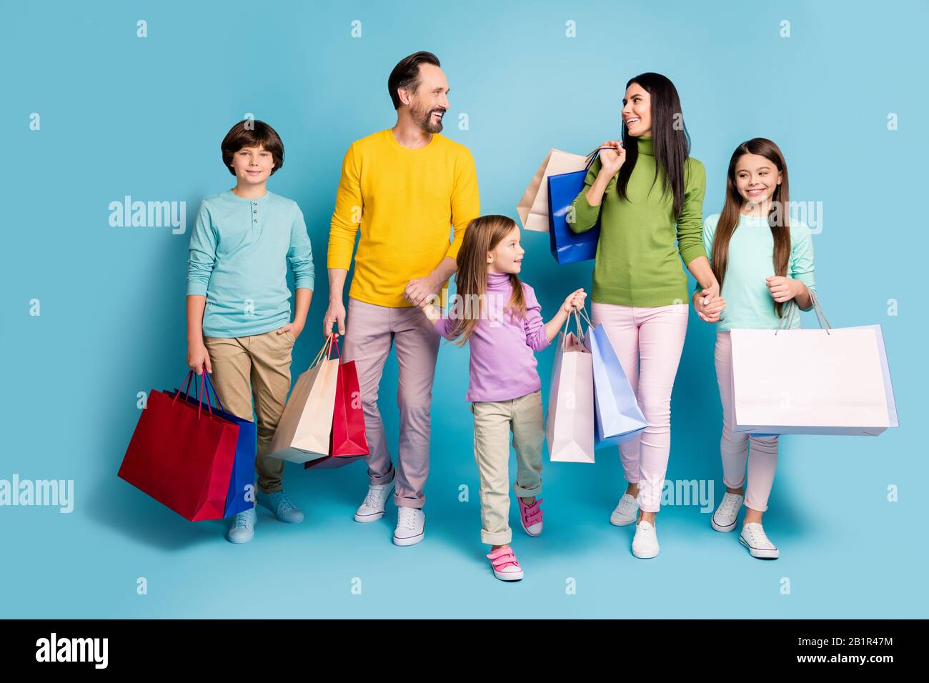 Full length body size view of nice attractive friendly cheerful cheery ...