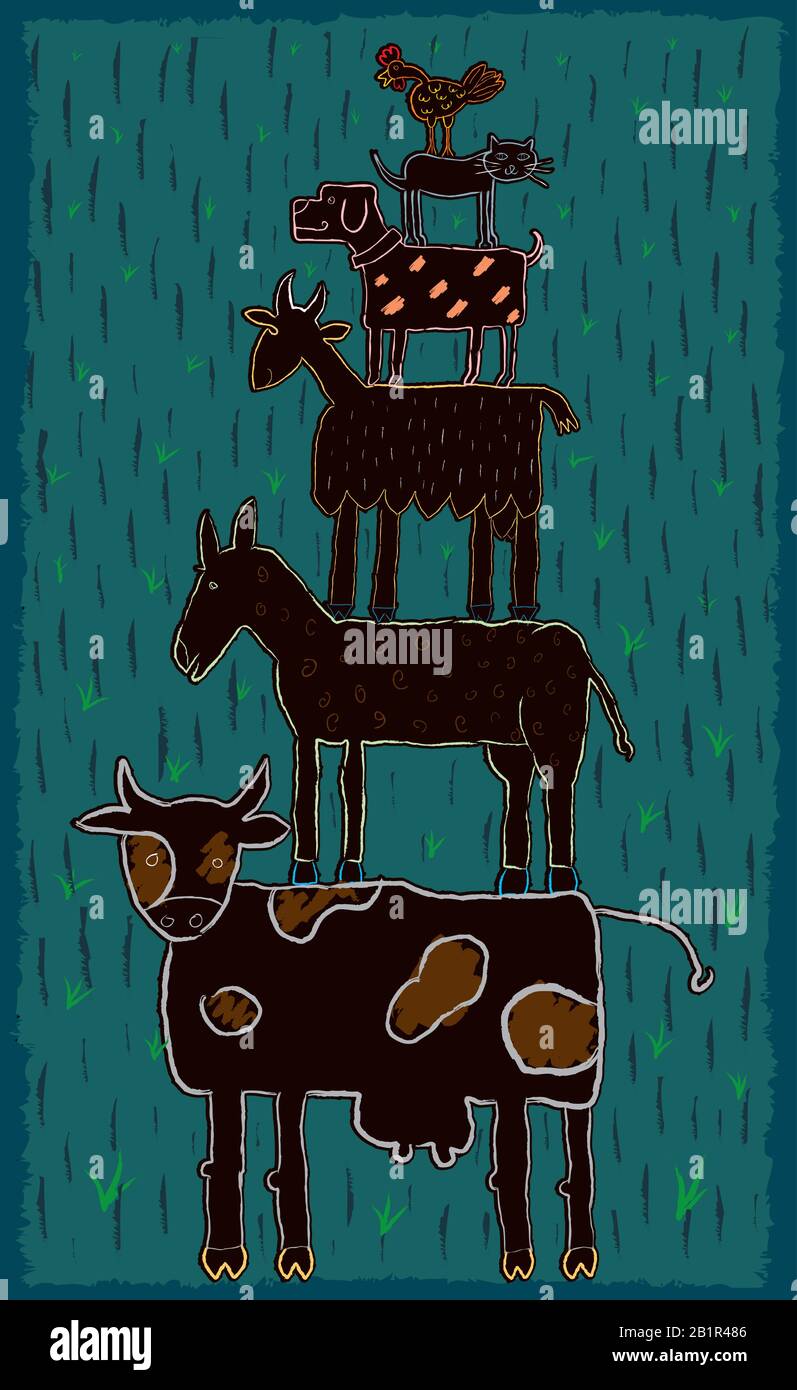 Animal pyramid vector hi-res stock photography and images - Alamy
