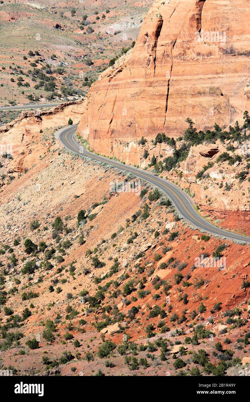 Road to Colorado National Monument in the USA. Part of National Park ...