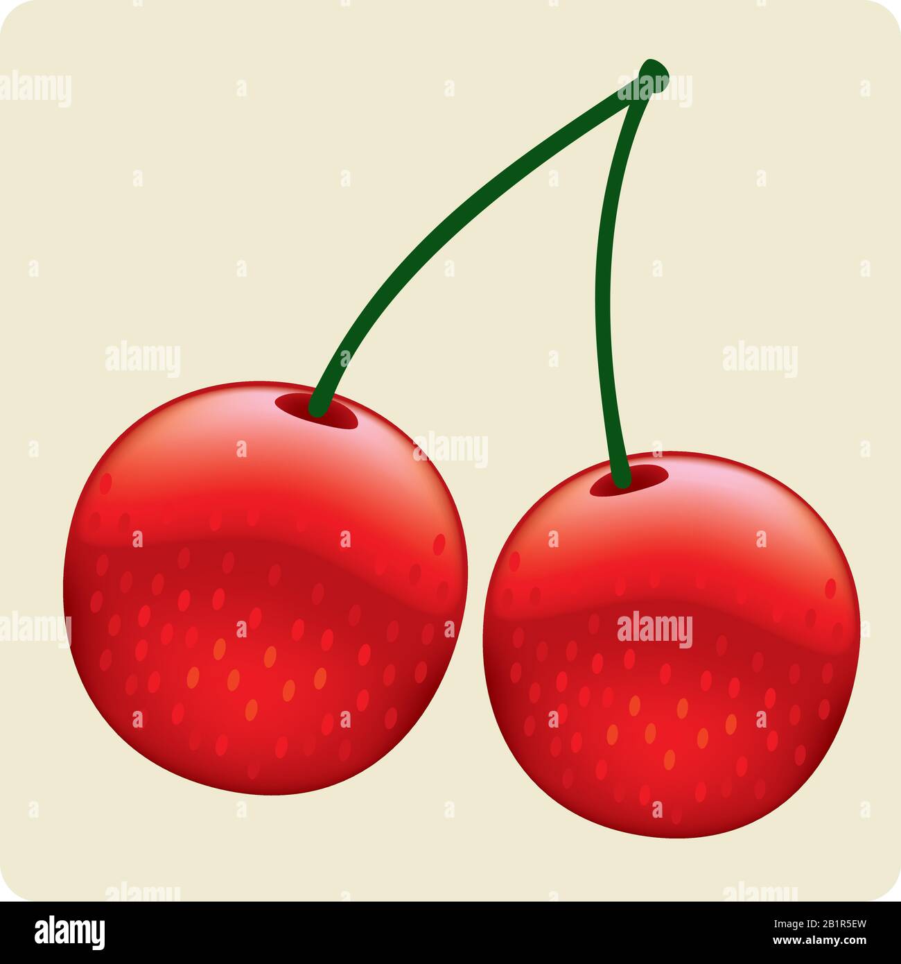Vector illustration of two cherries isolated. eps10 Stock Vector Image ...