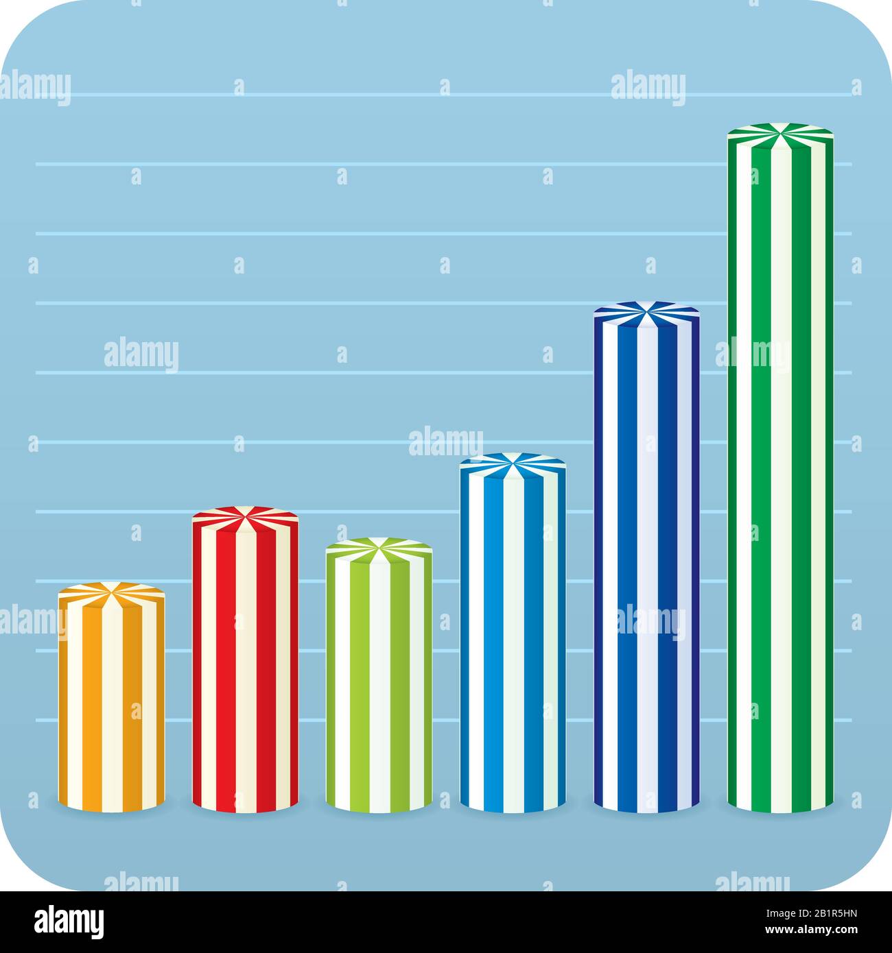 Vector illustration of editable bar chart in multiple colors Stock ...