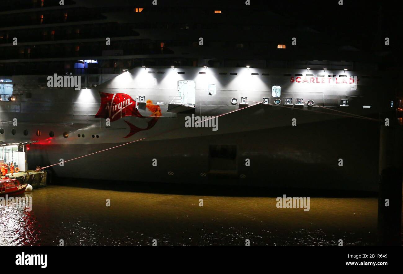 Liverpool,Uk 26th February 2020 Scarlet Lady Prepares to leave ...