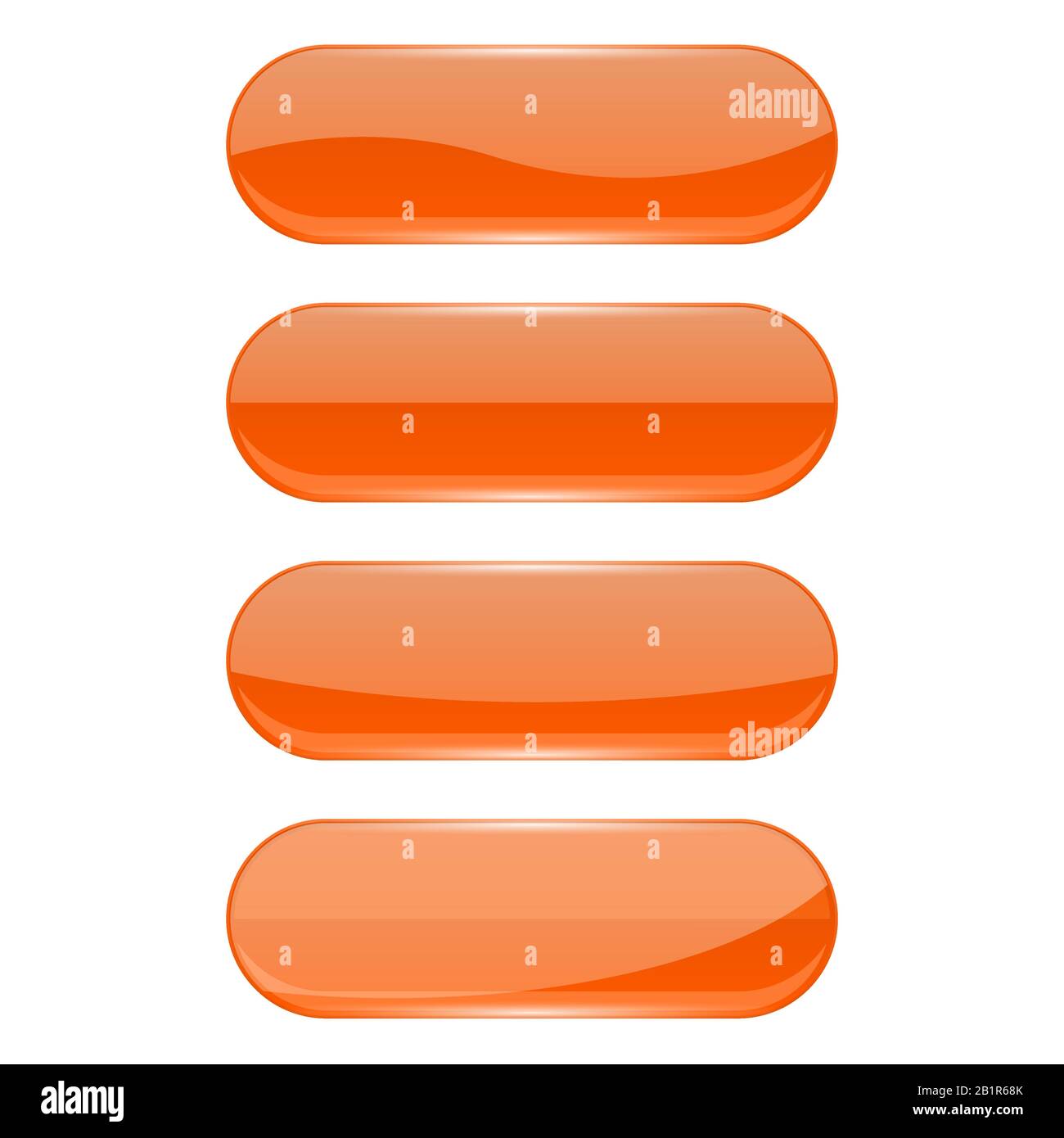 Web glass buttons. Orange shiny oval icons Stock Vector Image & Art - Alamy