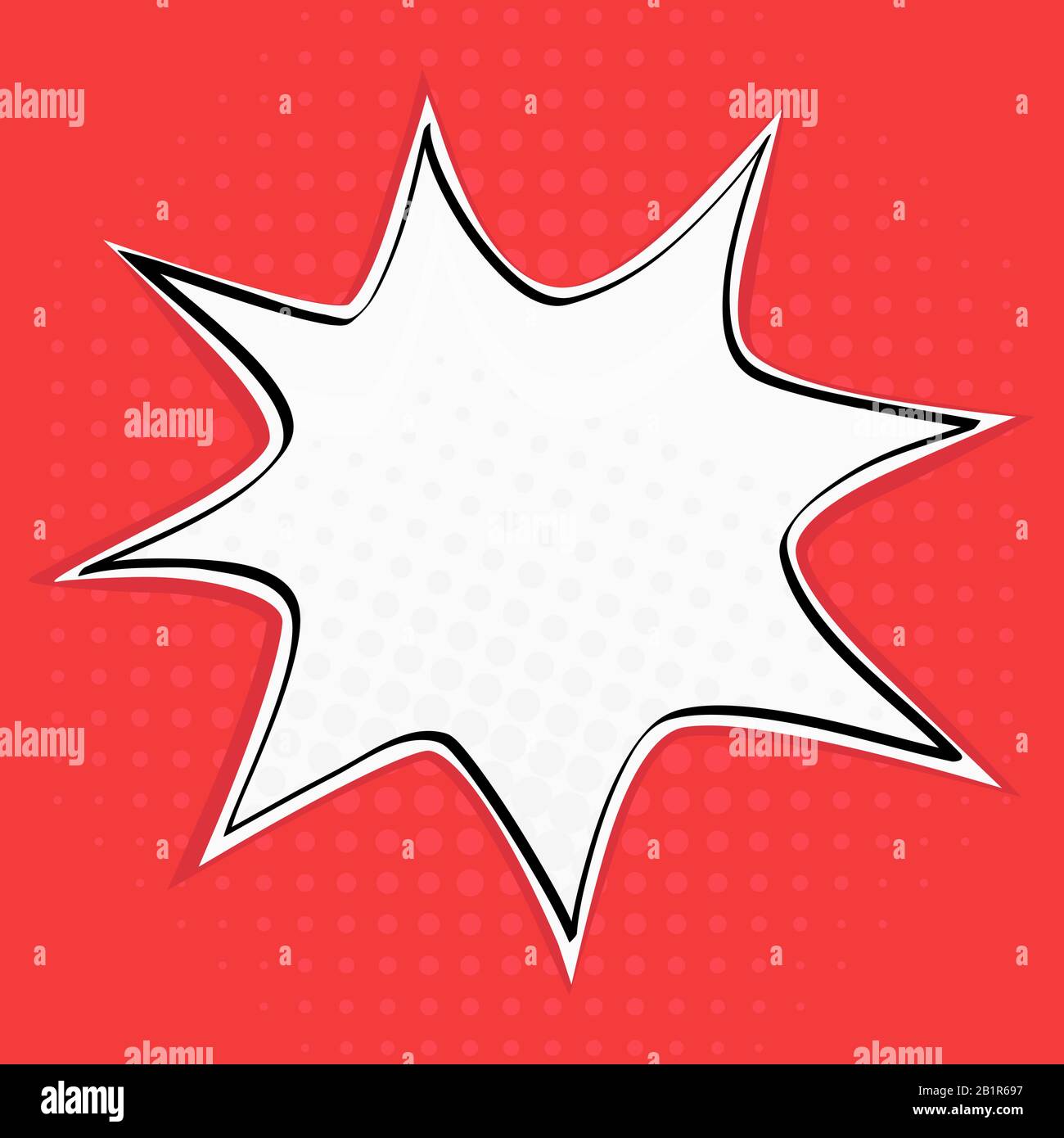 Speech bubble in star shape. On red background. Pop art style Stock ...