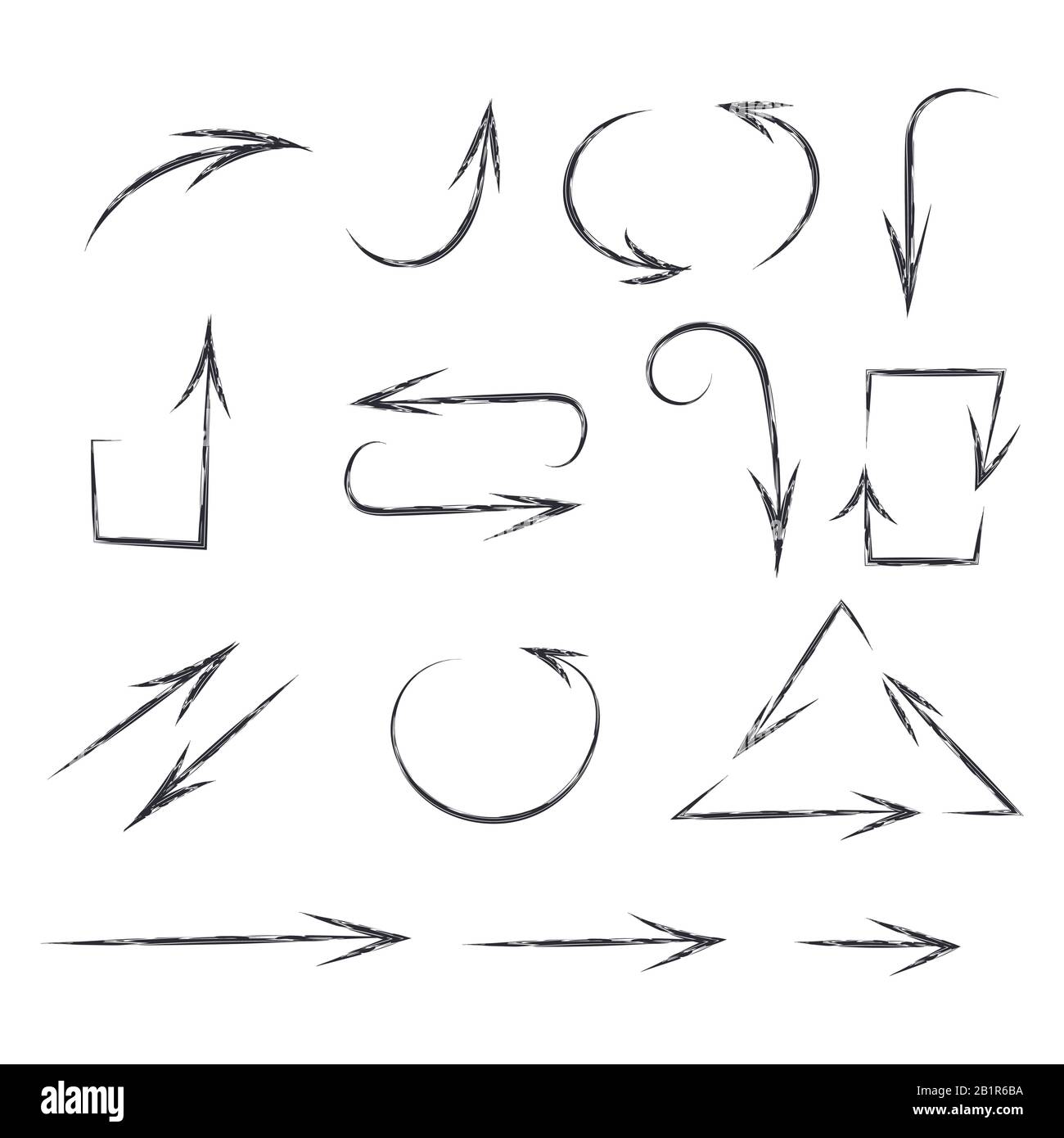 Vector set hand drawings Cut Out Stock Images & Pictures - Alamy