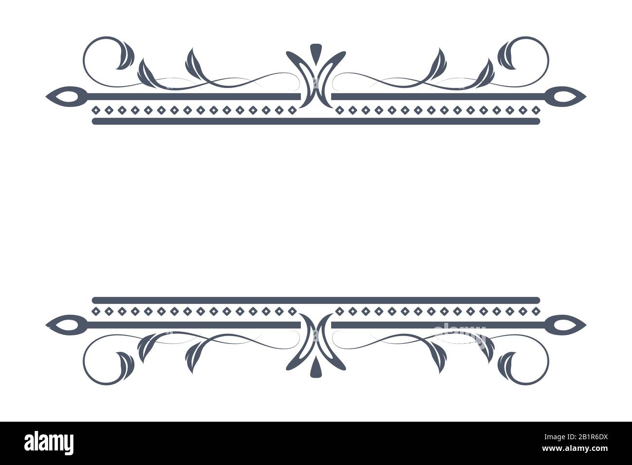 Text floral decorations. Symmetric typographic elements isolated on ...