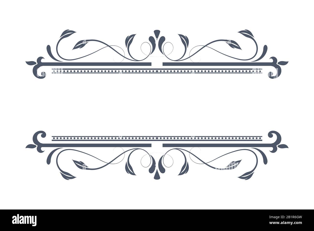 Text floral decorations. Symmetric typographic elements isolated on ...