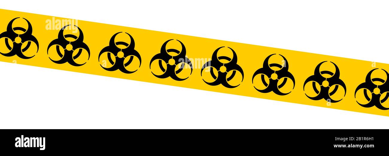 Biohazard tape vector symbol. Biological hazard warning sign. Biohazard ...