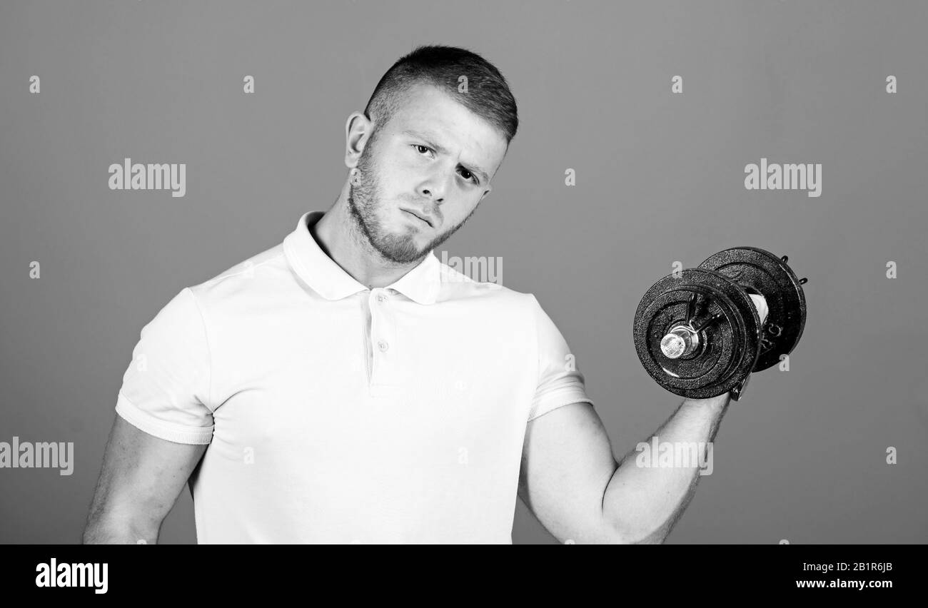 Strong muscles and power. Muscular and strong guy exercising. fit your ...