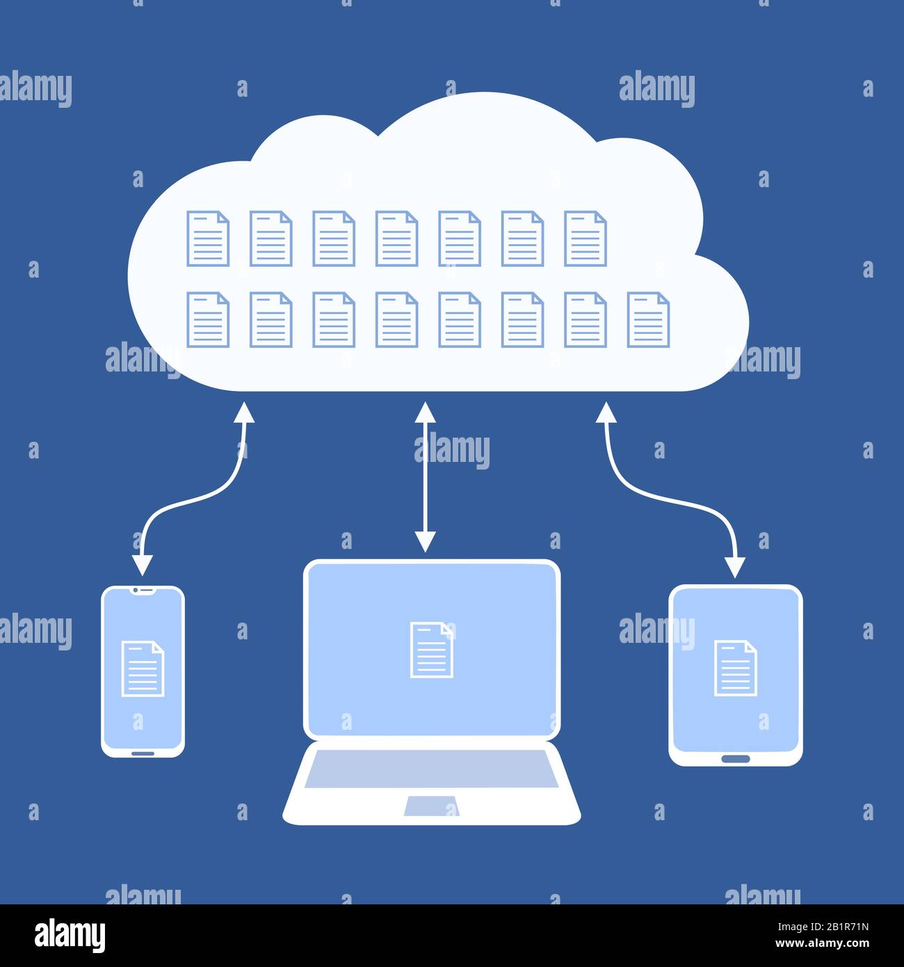 Cloud documents illustration. Internet cloud technology connectivity ...