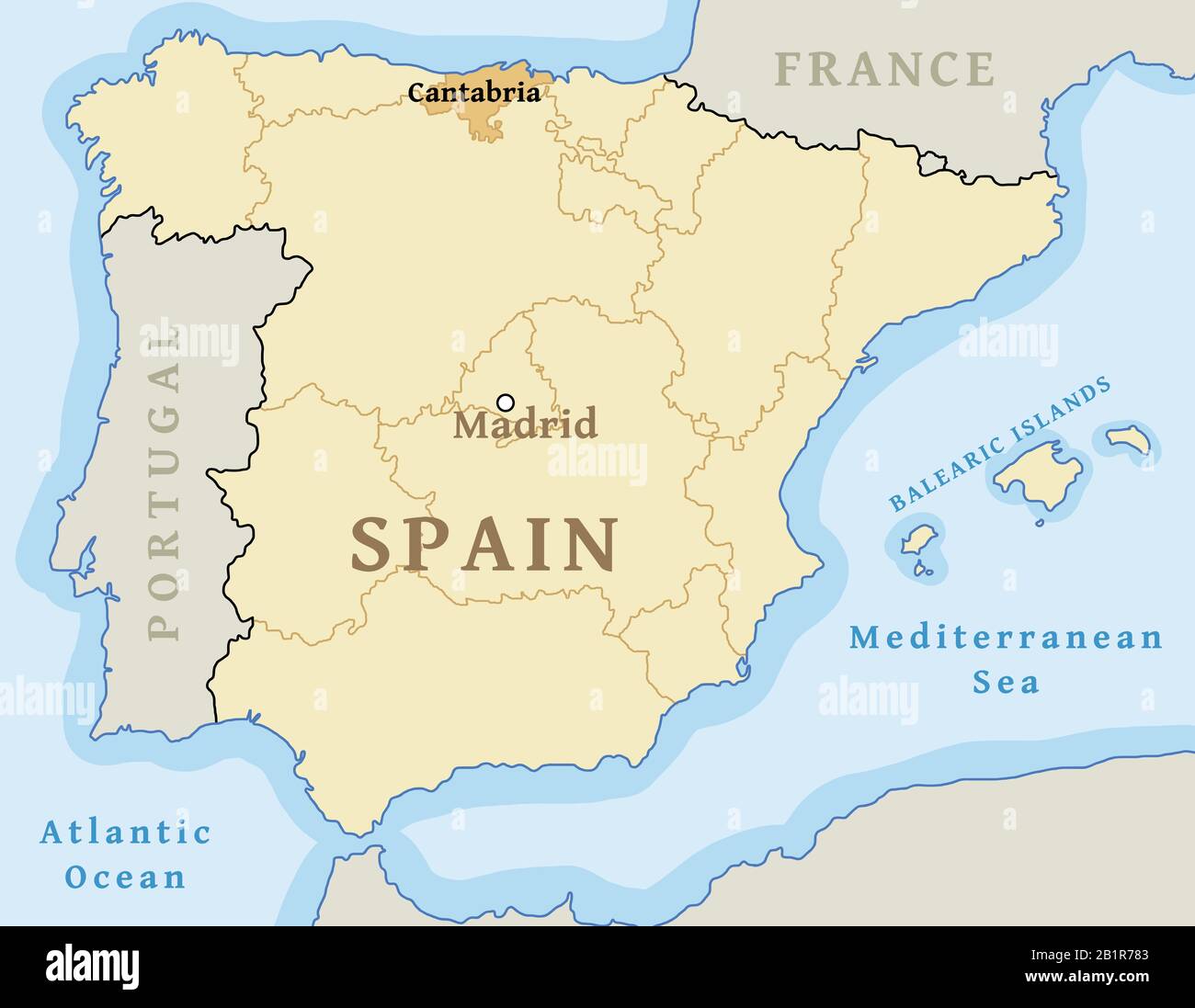 Cantabria autonomous community location map within Spain. Vector ...
