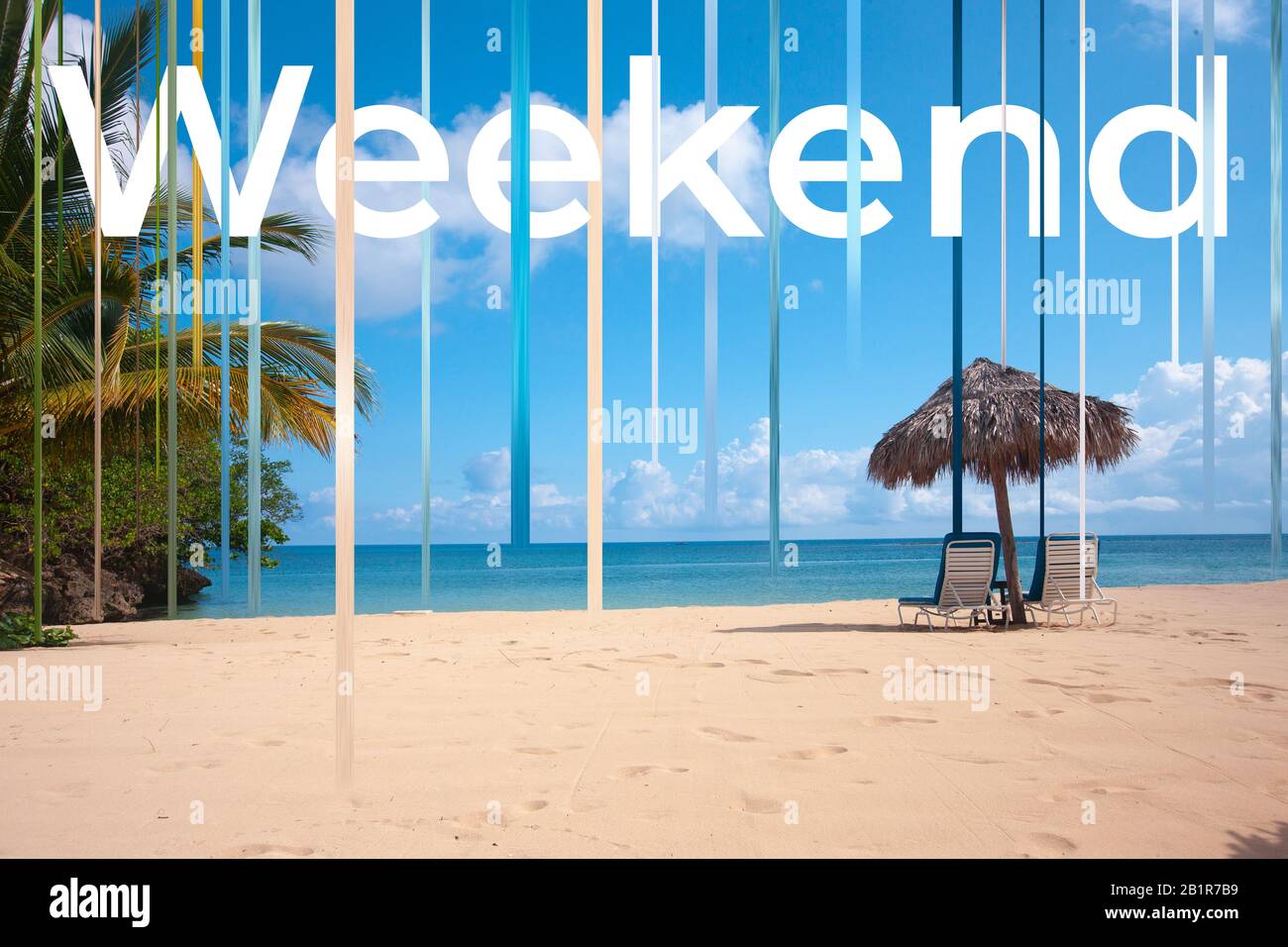 Weekend. Art vision of travel concept - lines design on beautiful ...