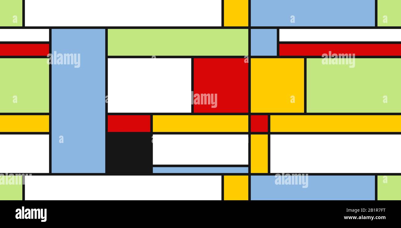 Mondrian style art - seamless modern geometric background. Textile or ...