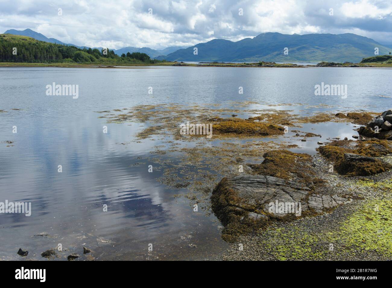 A view from the Isle of Skye of across the sea towards the Scottish ...