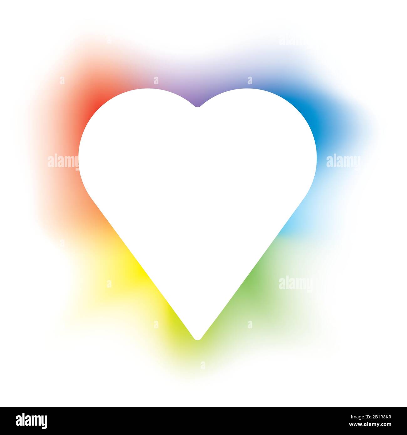 Vector illustration of isolated heart with backlight in colors Stock ...