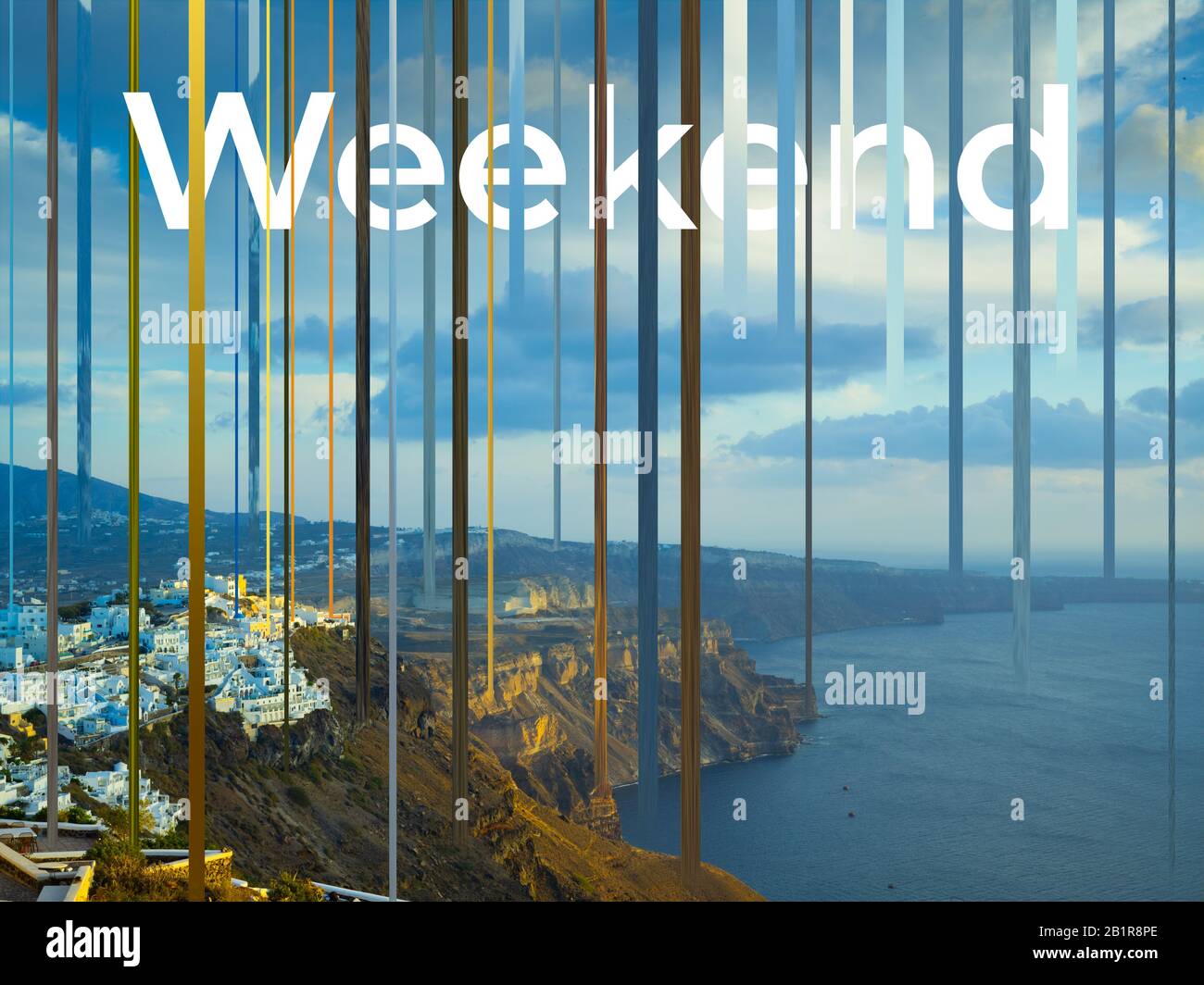 Weekend. Art vision of travel concept - lines design on beautiful ...