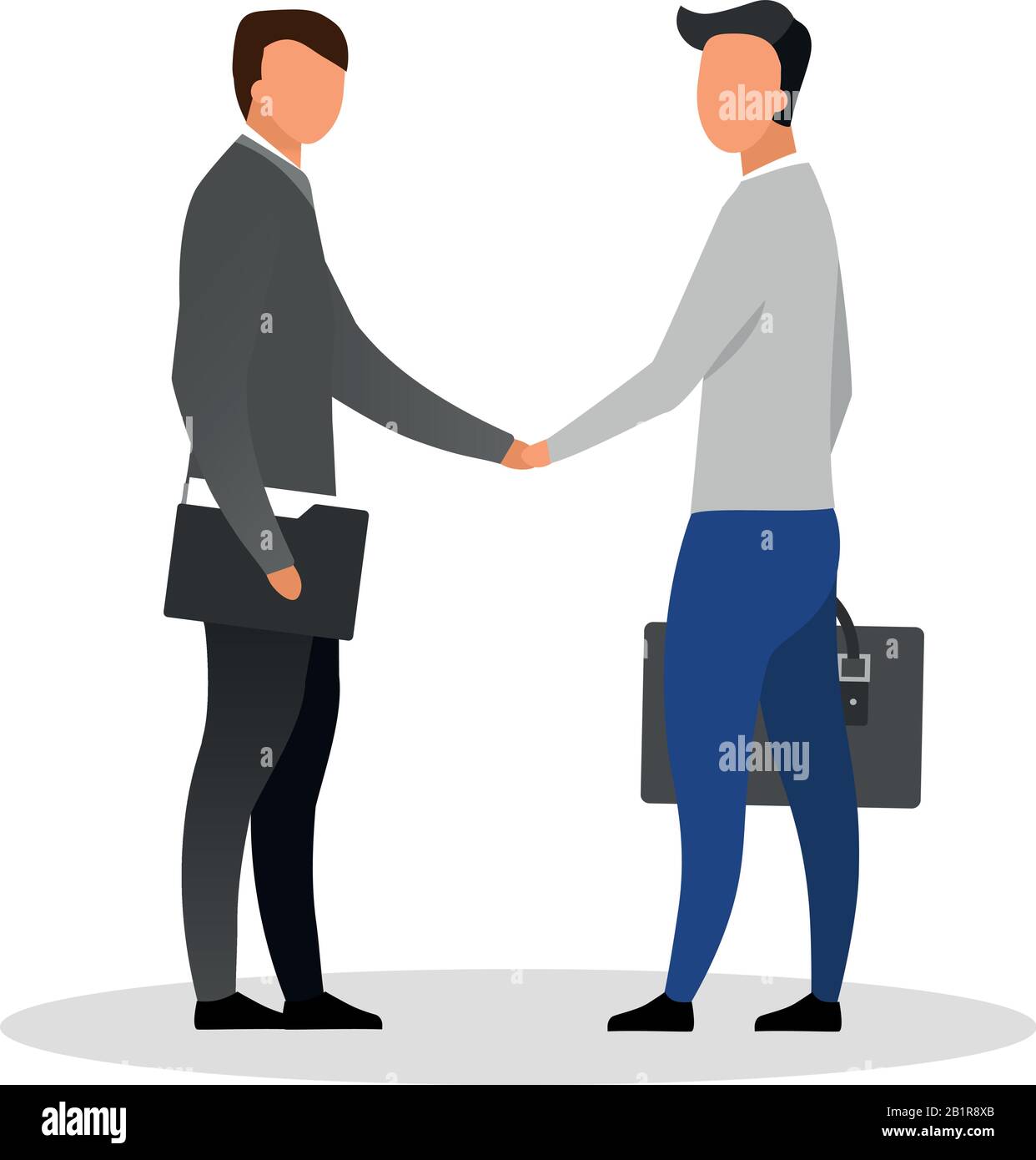 Businessman handshake flat vector illustration. Business partners ...