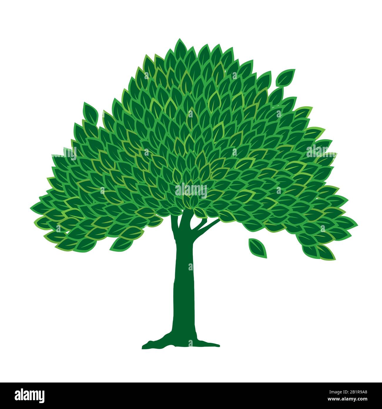 Vector illustration. Green and isolated leaf tree. Simple Stock Vector ...