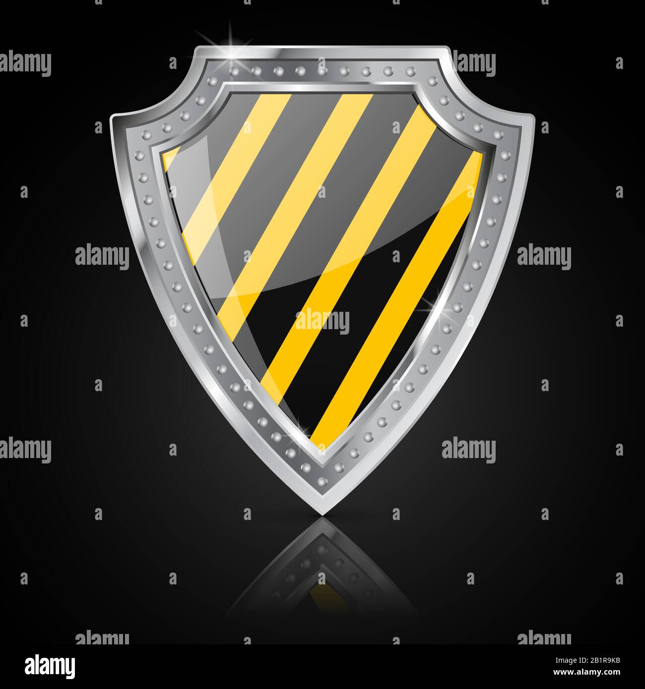 Yellow and black shield hi-res stock photography and images - Alamy