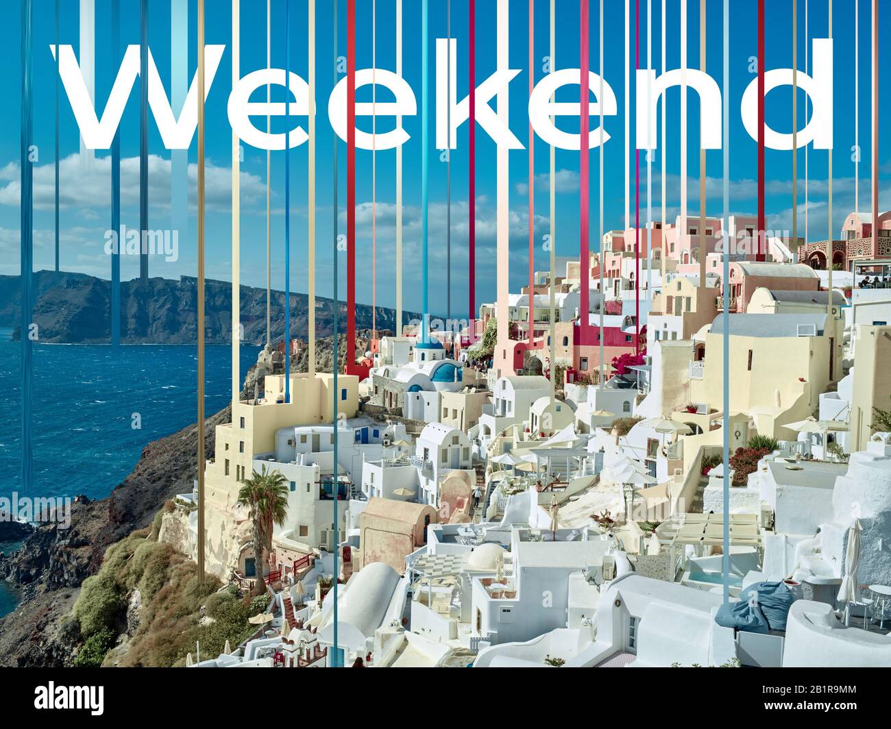 Weekend. Art vision of travel concept - lines design on beautiful ...