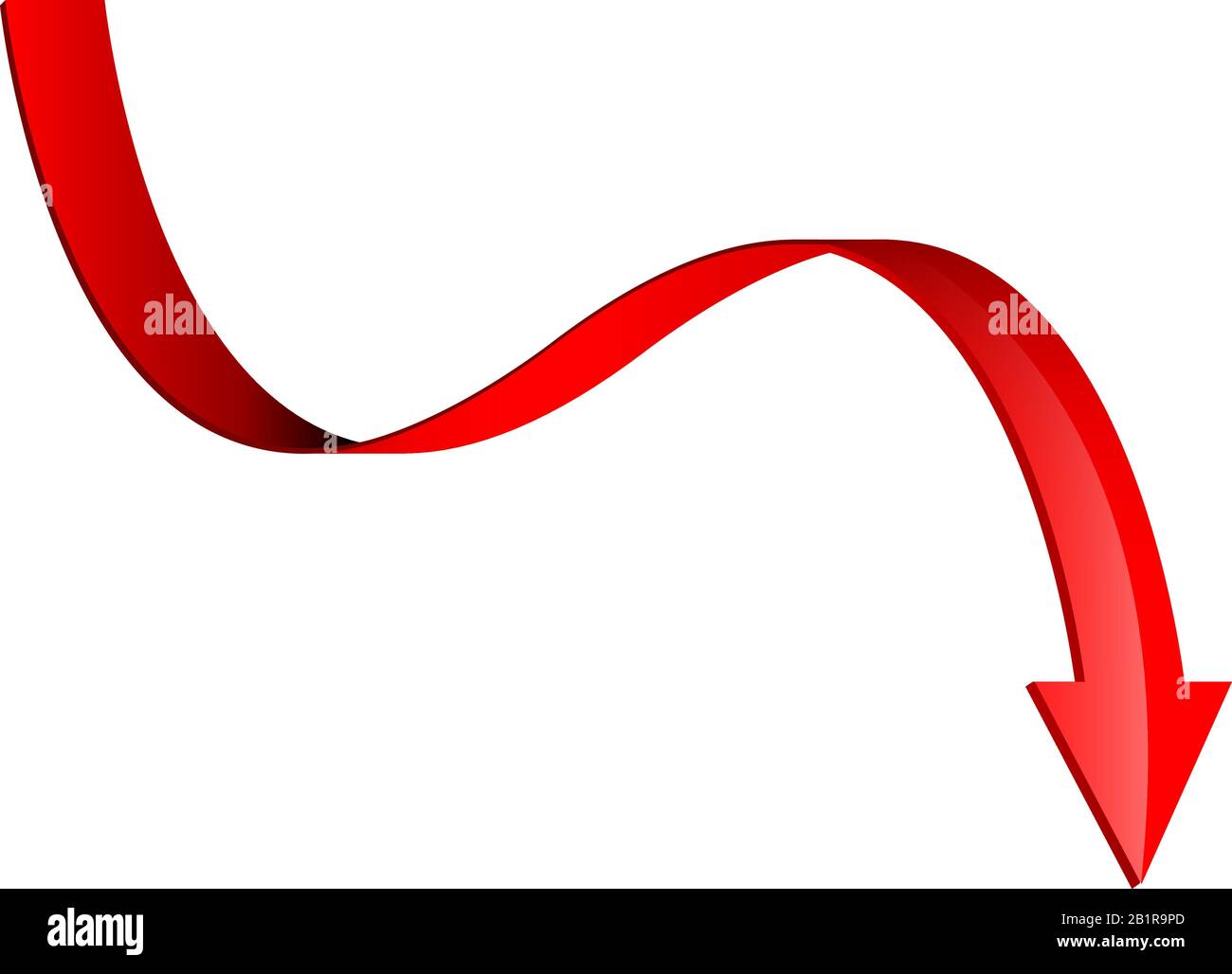 Financial red arrow. Downwards icon Stock Vector Image & Art - Alamy
