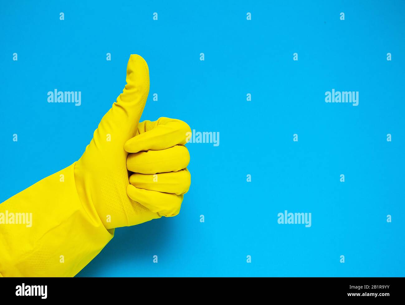 Product for professional cleaning on blue background Stock Photo - Alamy