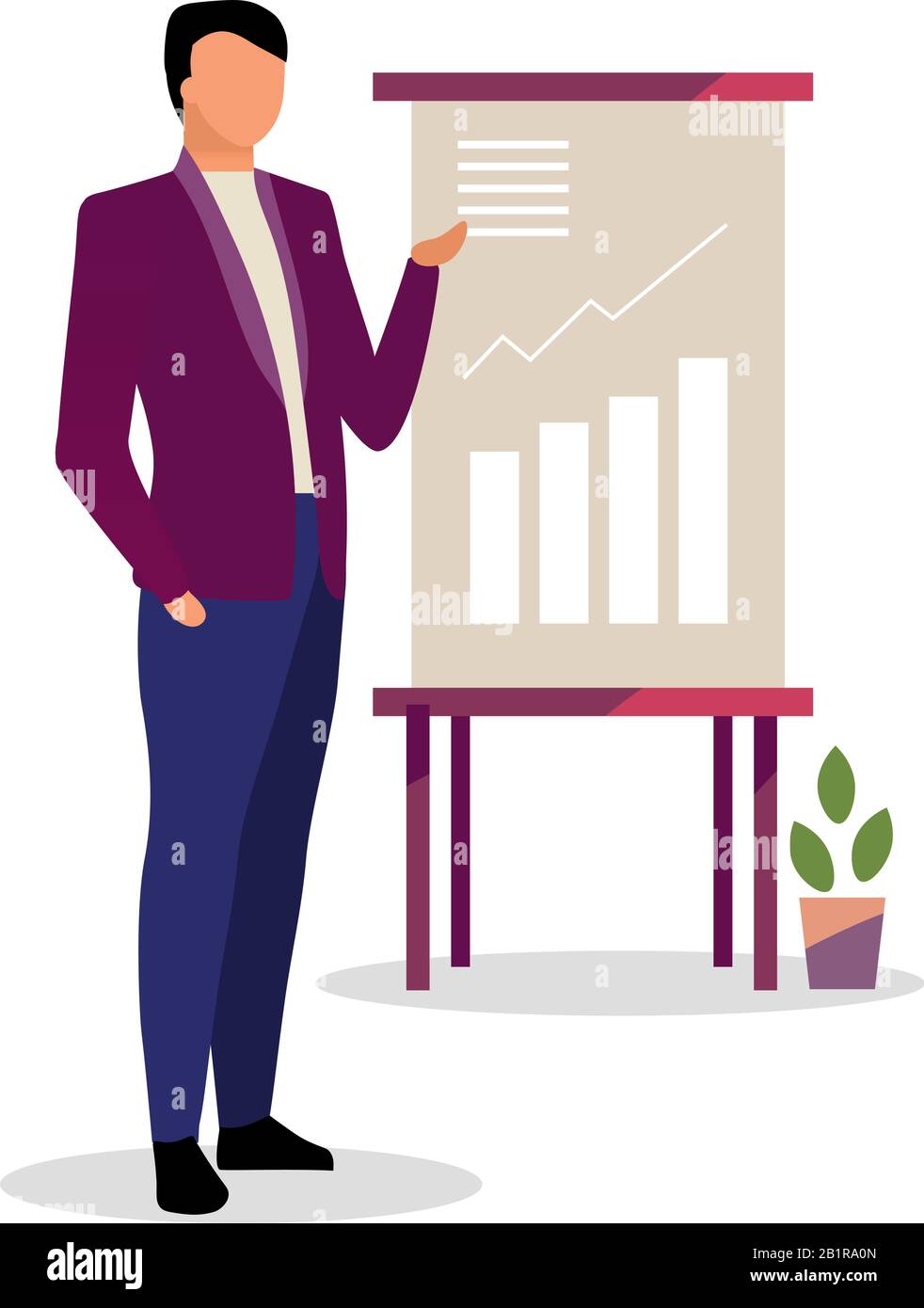 Expert making presentation vector illustration. Economist, businessman ...