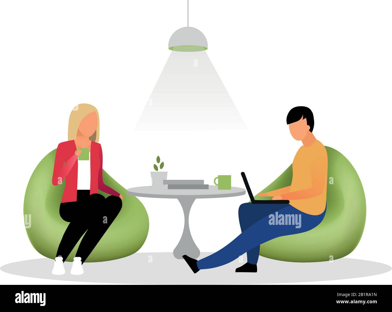 Colleagues have rest flat vector illustration. Coworkers, employees at ...