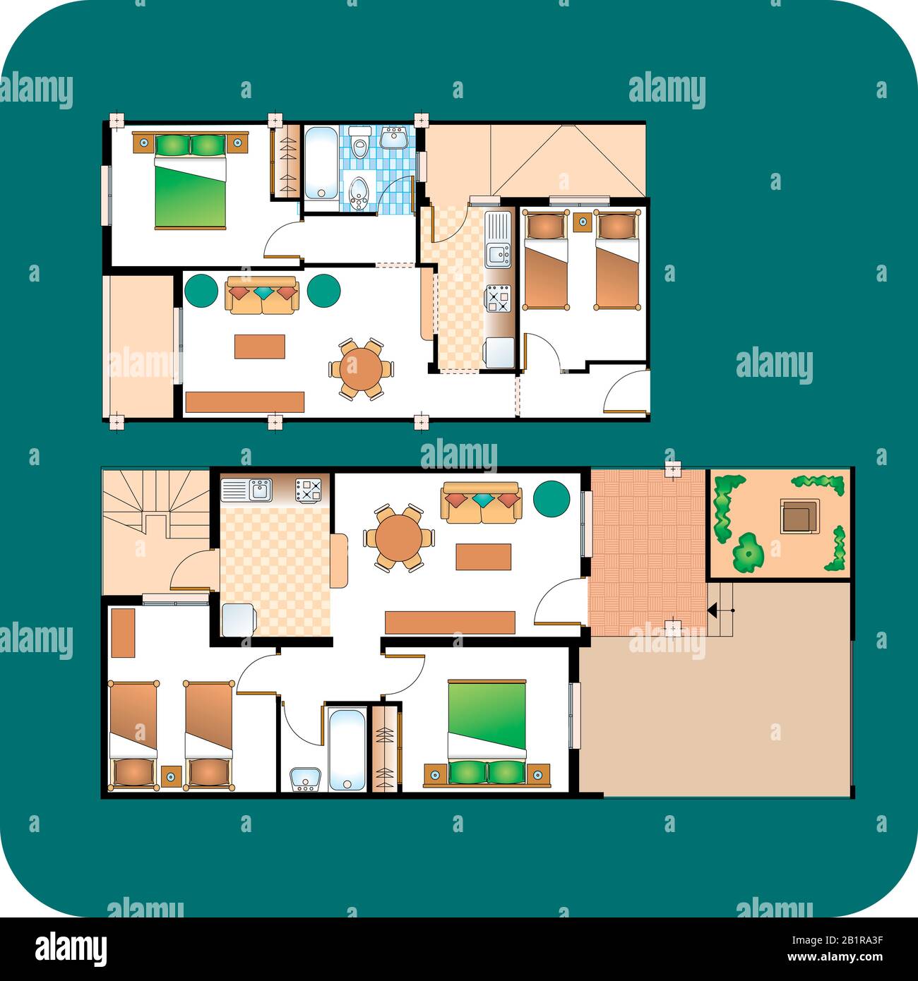 Plan of a modern residential building real estate, building ...