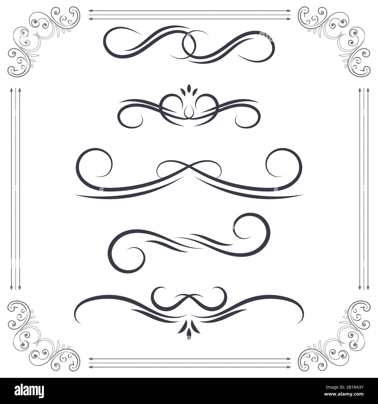 Vintage ornamental dividers. Text typographic decorations Stock Vector ...