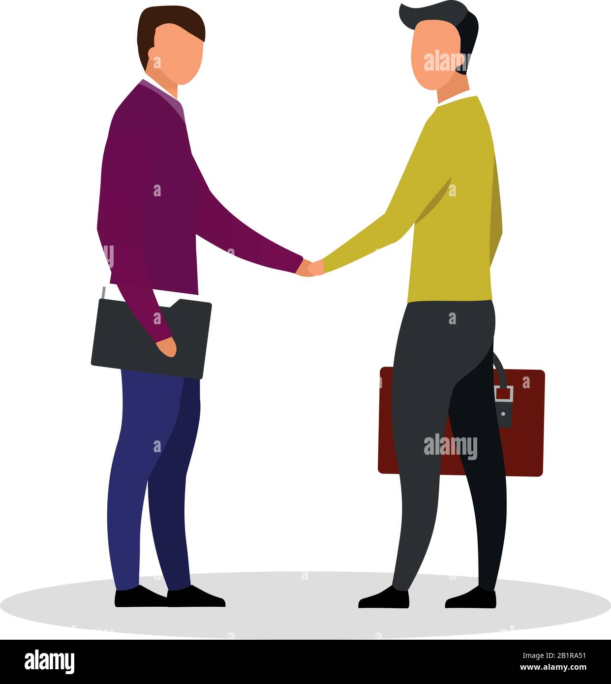 Businessman handshake flat vector illustration. Business partners ...