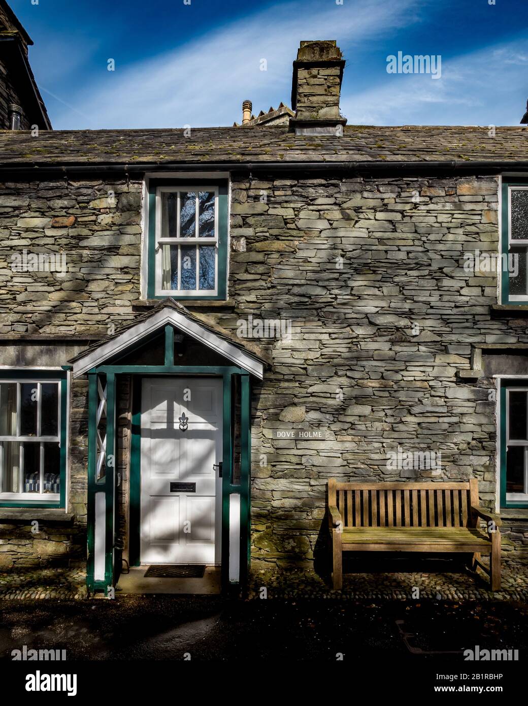 Traditional slate brick cottages in the rural English Lake District ...